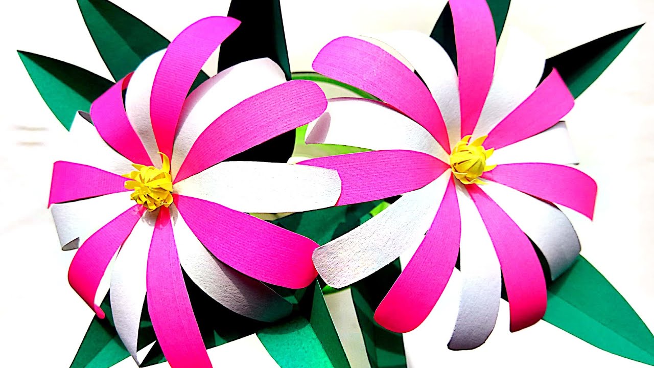Paper flowers easy | SRS chitrakari | Kagaj ke sundar phool | Paper ...