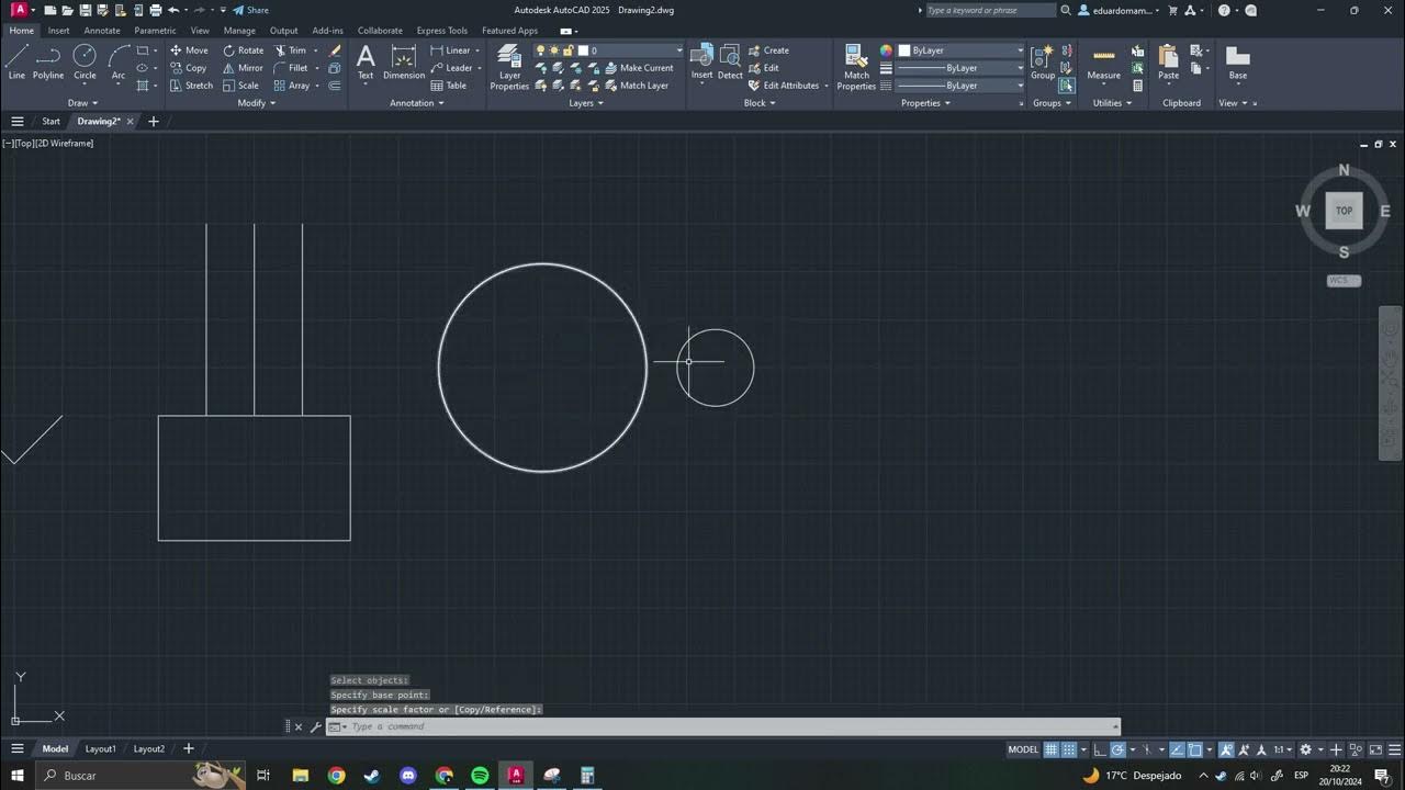 Aplicacion del comando TRIM, EXTEND, SCALE, POLYGON Y EXPLODE EN AUTOCAD - YouTube