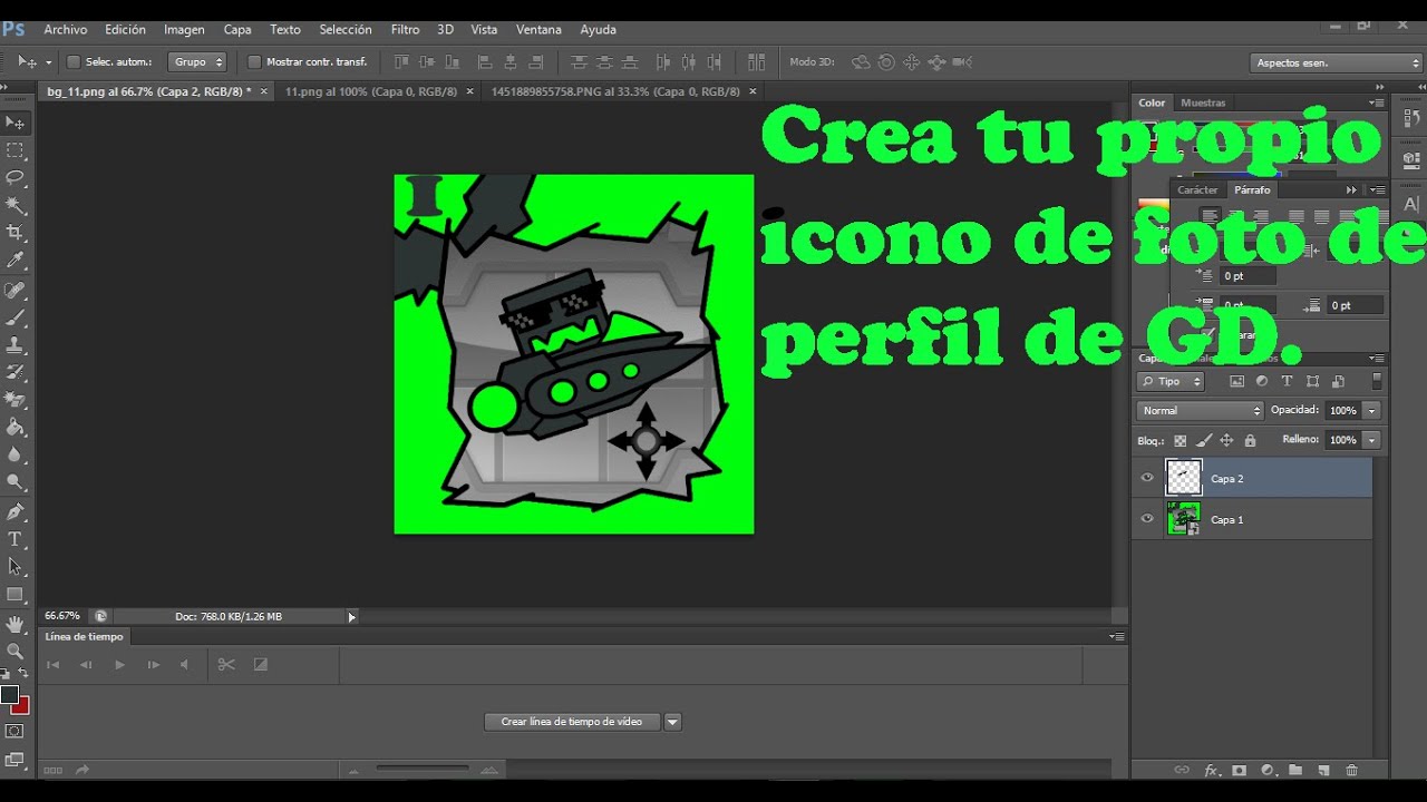 Como crear tu portada de YouTube (de geometry dash)Bien Explicado ...