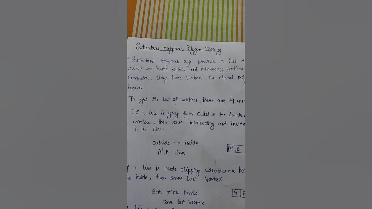 Lecture 8 Sutherland-Hodgeman Polygon Clipping Algorithm - YouTube