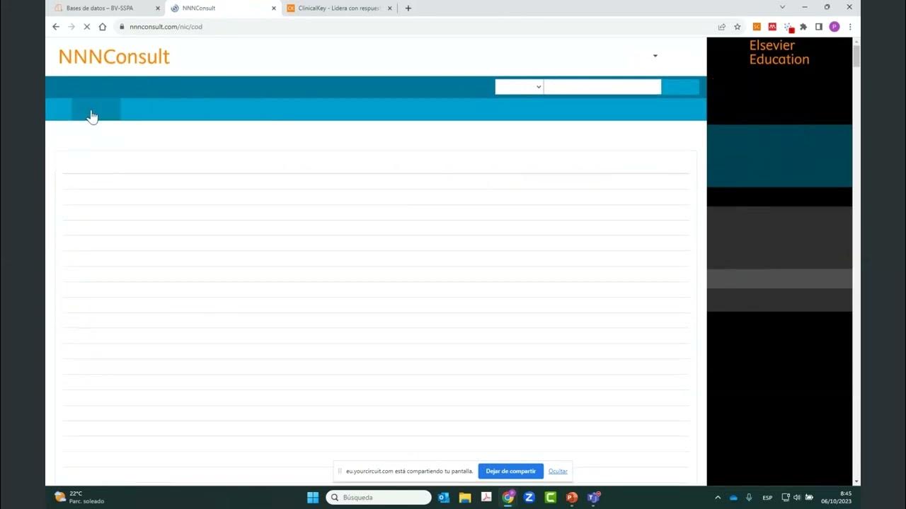 06/10/2023 (S15) ClinicalKey y NNNConsult dirigida a enfermería - YouTube