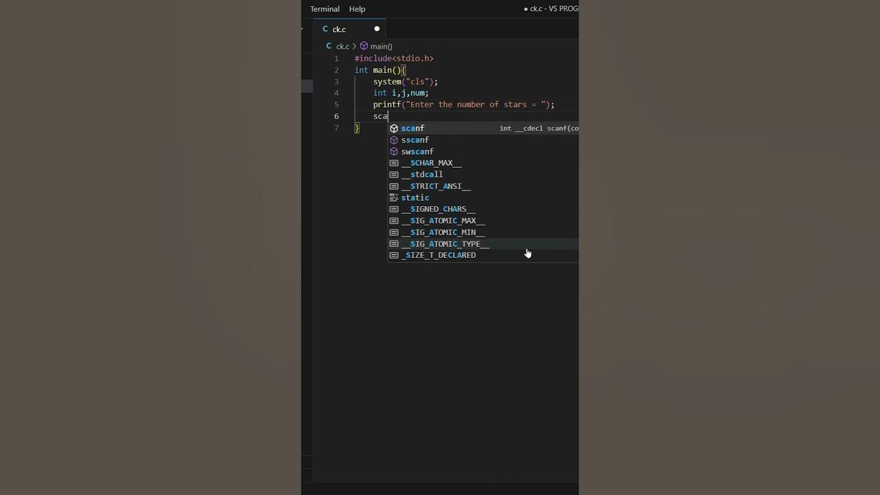 Star Pattern Program In C Language Vs Code Asmr Programing Youtube