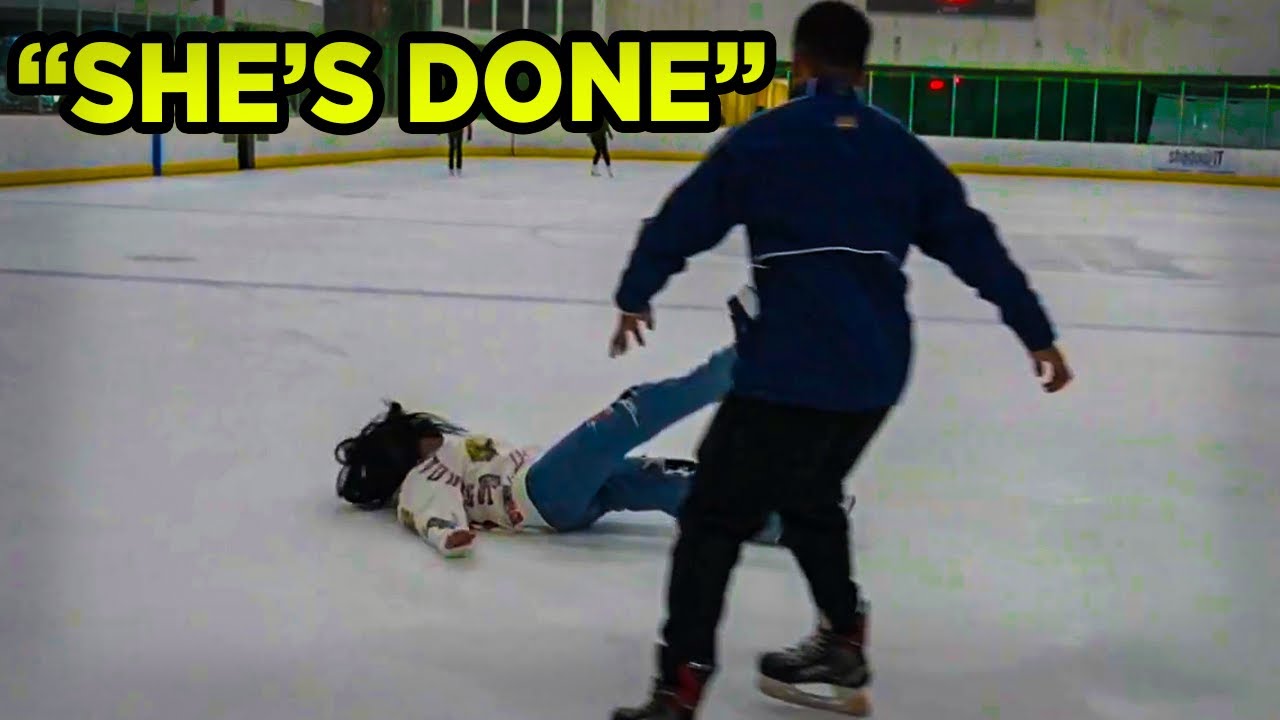 Julia Falls On The Ice... - YouTube