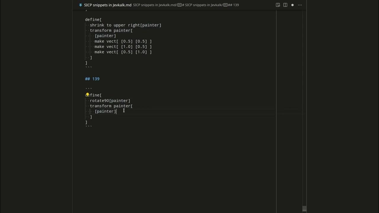 Translating MIT Scheme to Jevkalk; fragment from SICP, p. 139 - YouTube