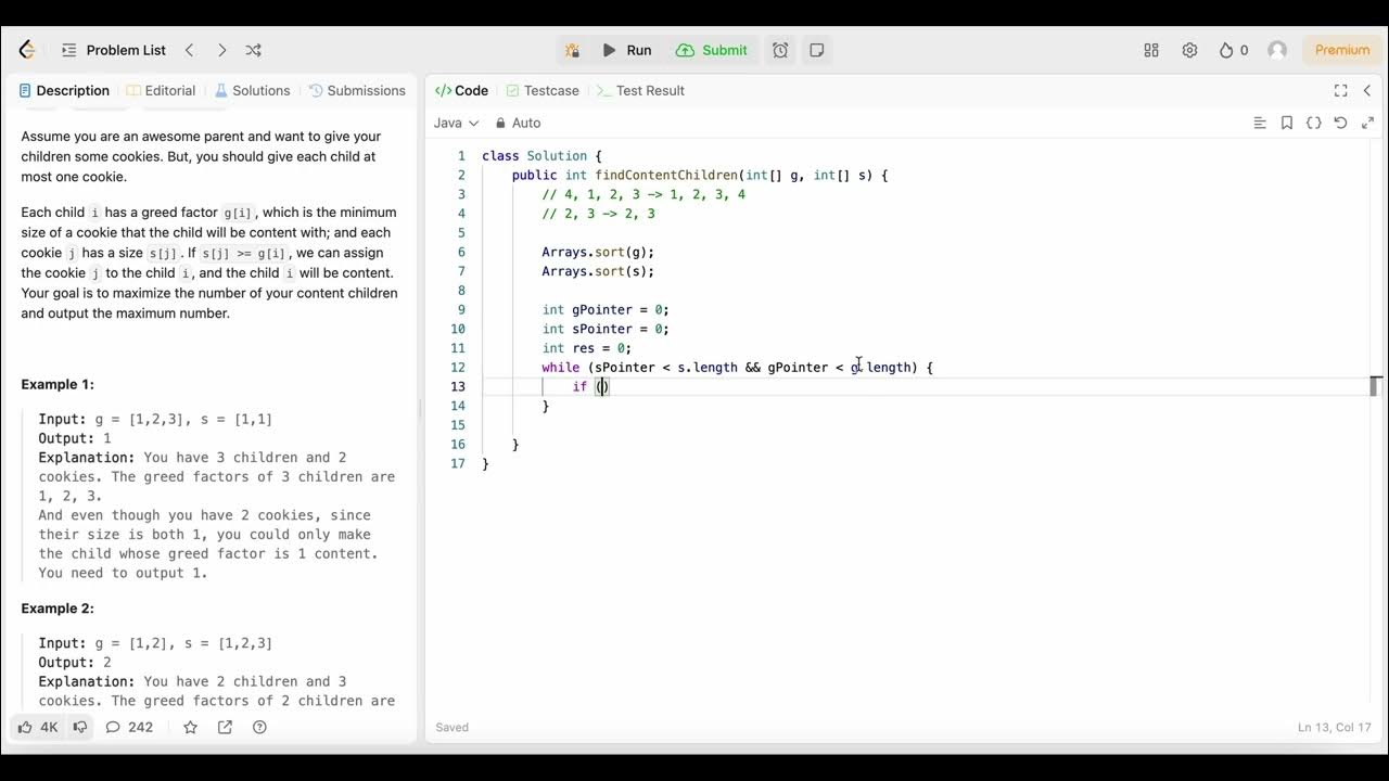 Leetcode 455 Assign Cookies Java Youtube