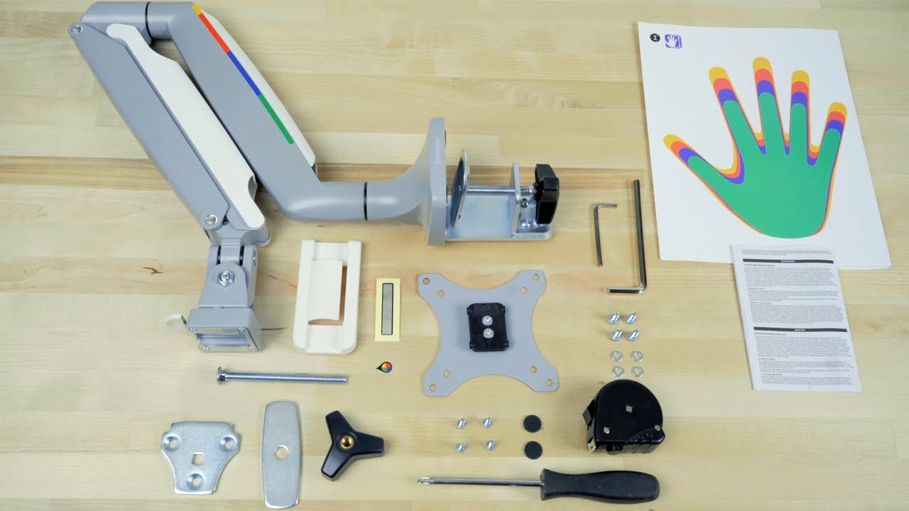 How to install Kensington C-Clamp Monitor Arm - One Touch Series - YouTube