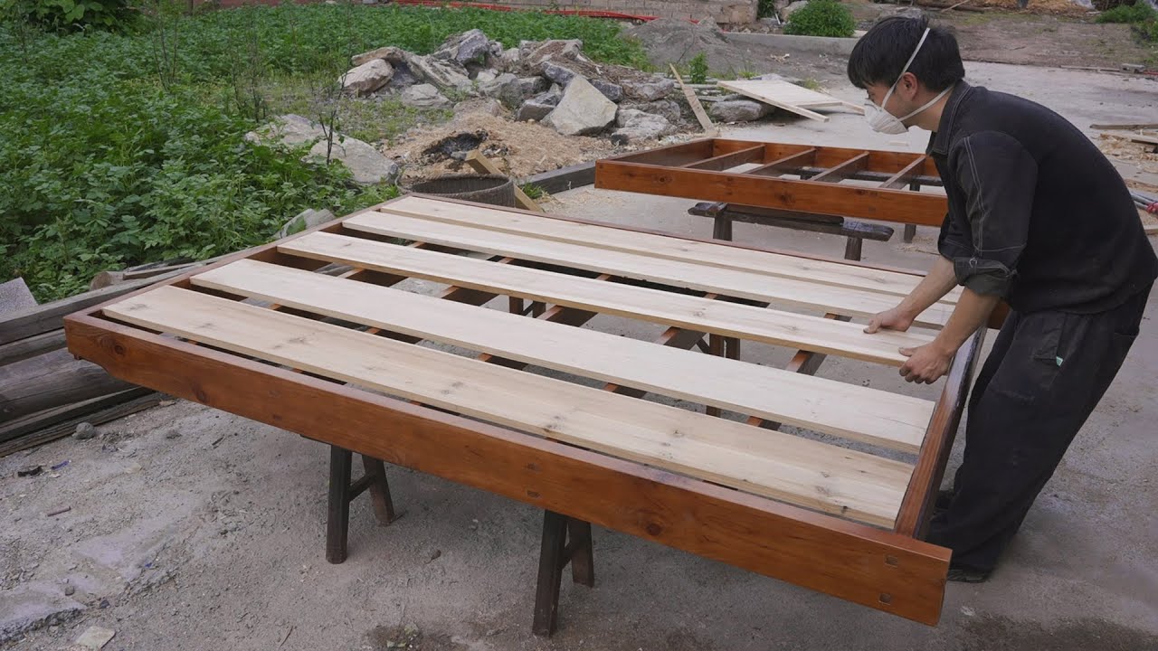 EP.23 DIY legless low bed for two bedrooms, no gaps, no garbage ...