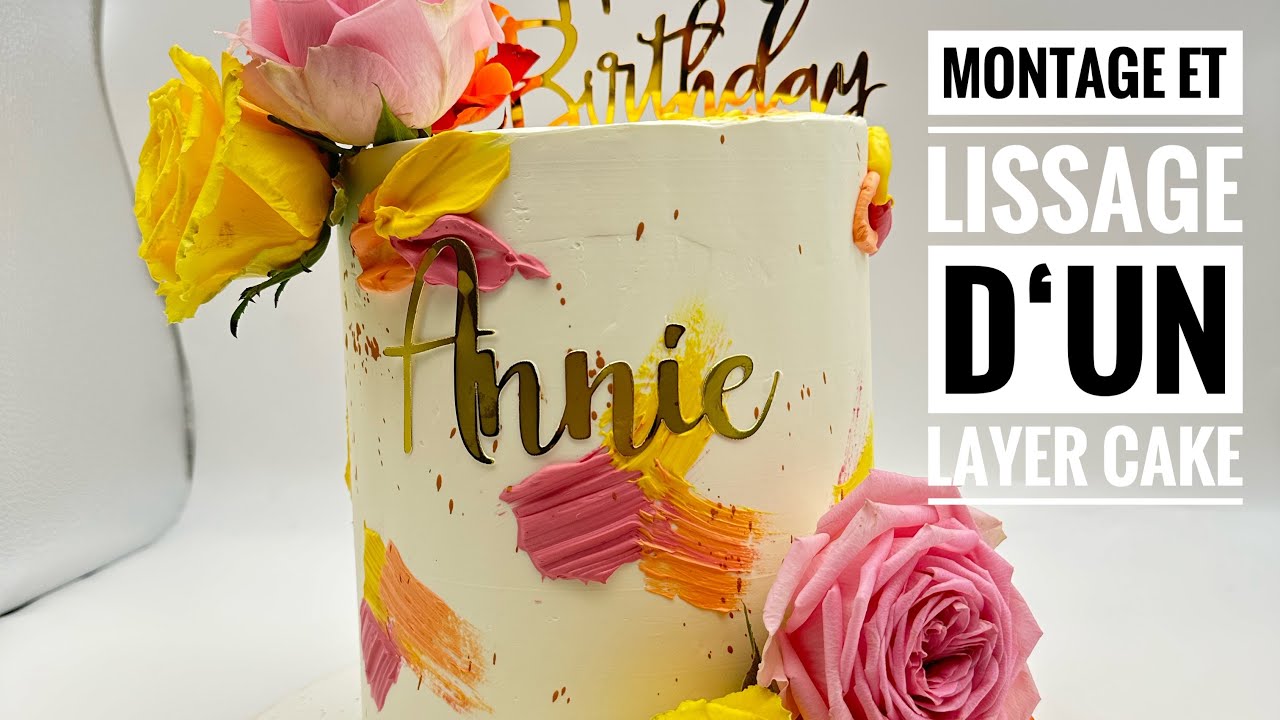 Tutorial montage et lissage d'un layer cake pour debutant - YouTube