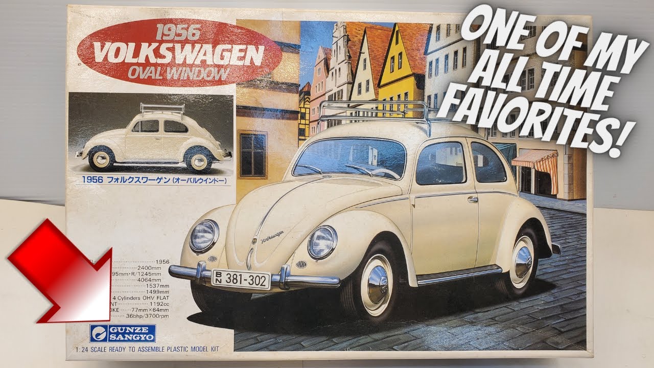 I'm a VW man to the core!! Gunze 1956 VW Beetle model kit - YouTube