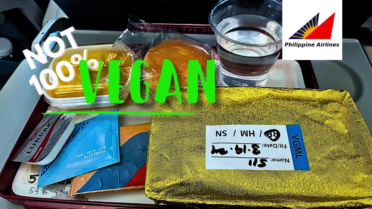 Vegetarian Food on Philippine Airlines Economy Class Flight from Manila ...