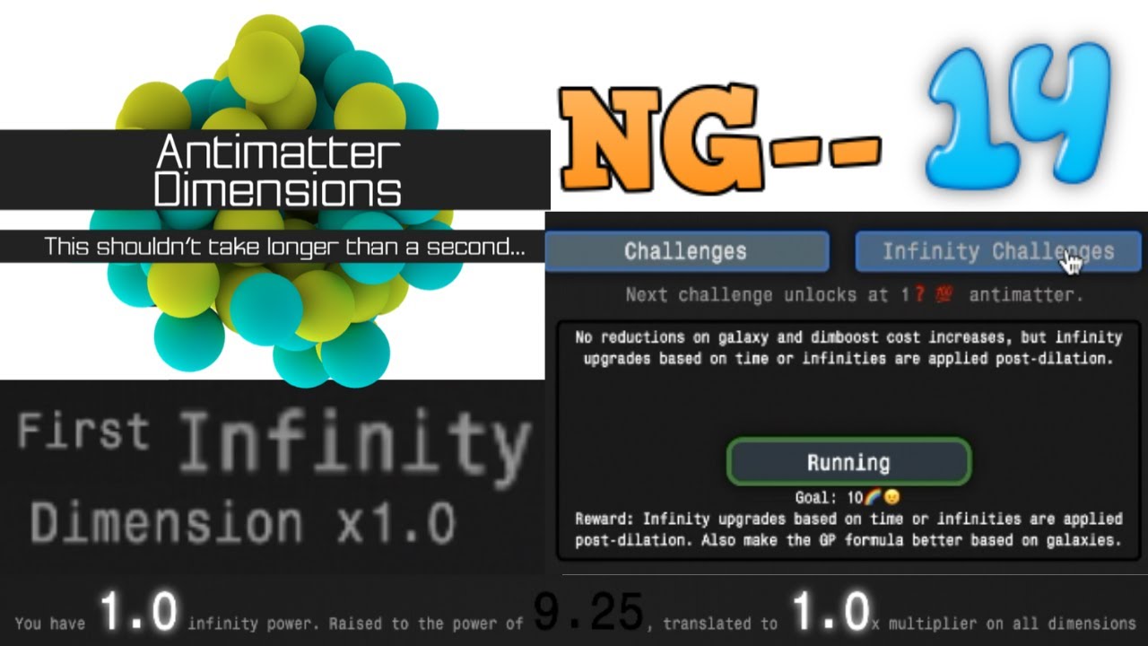 Antimatter Dimensions NG-- Episode 14: Infinity Dimensions and Infinity ...