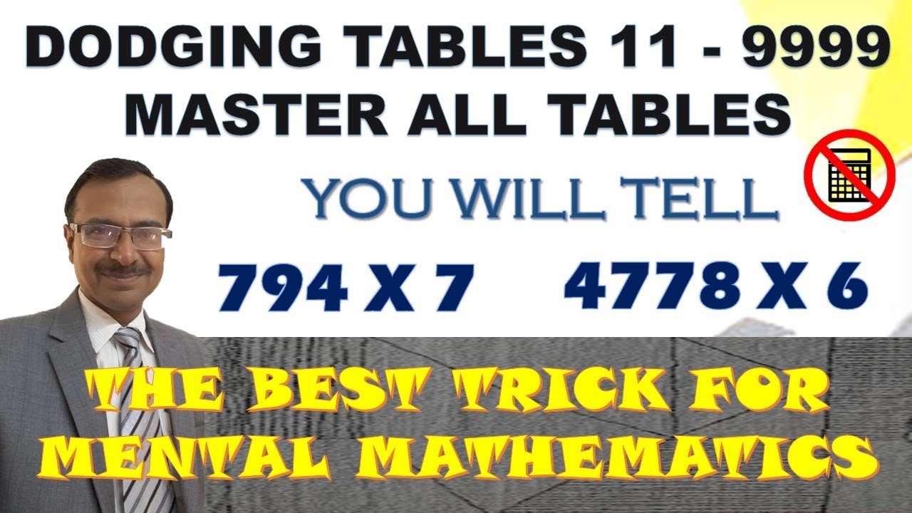 11 to 99999 Dodging Tables II You will Tell Orally II Best Video for ...