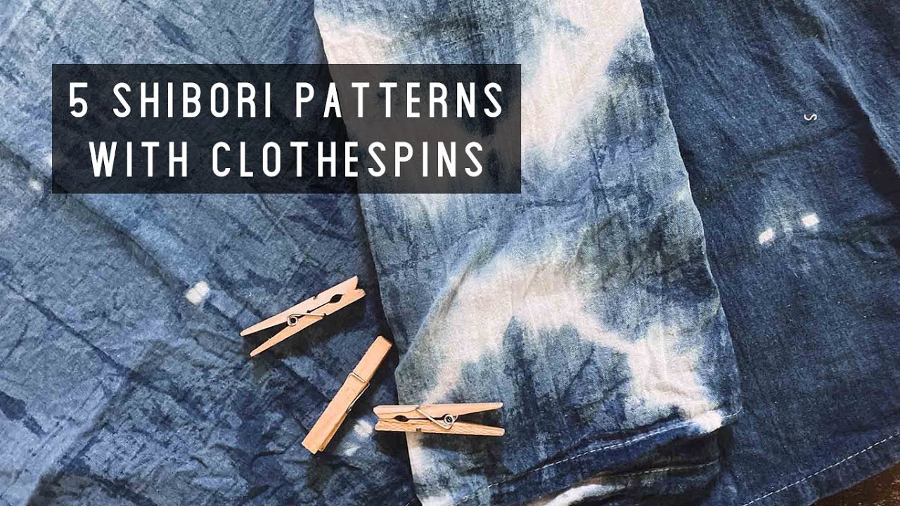 5 MORE Shibori Fold Patterns Using Clothespins! - YouTube