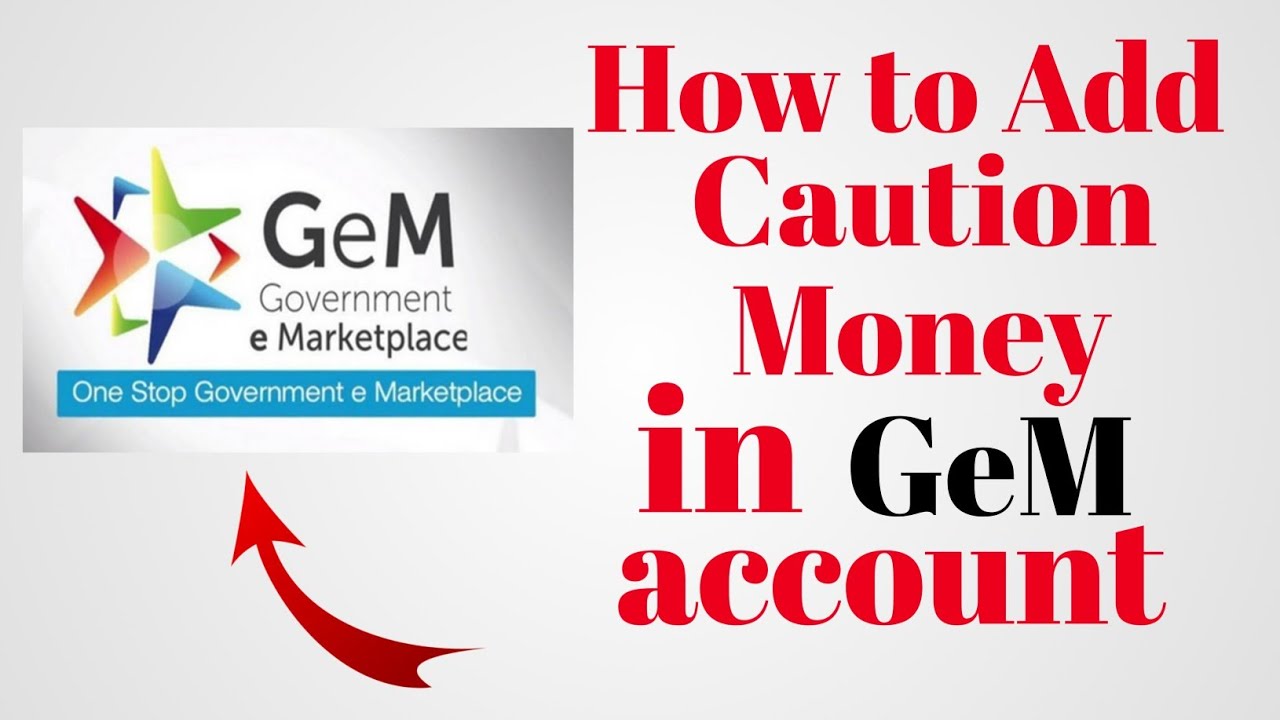 How do you complete the payment for caution money in GeM Portal? - YouTube