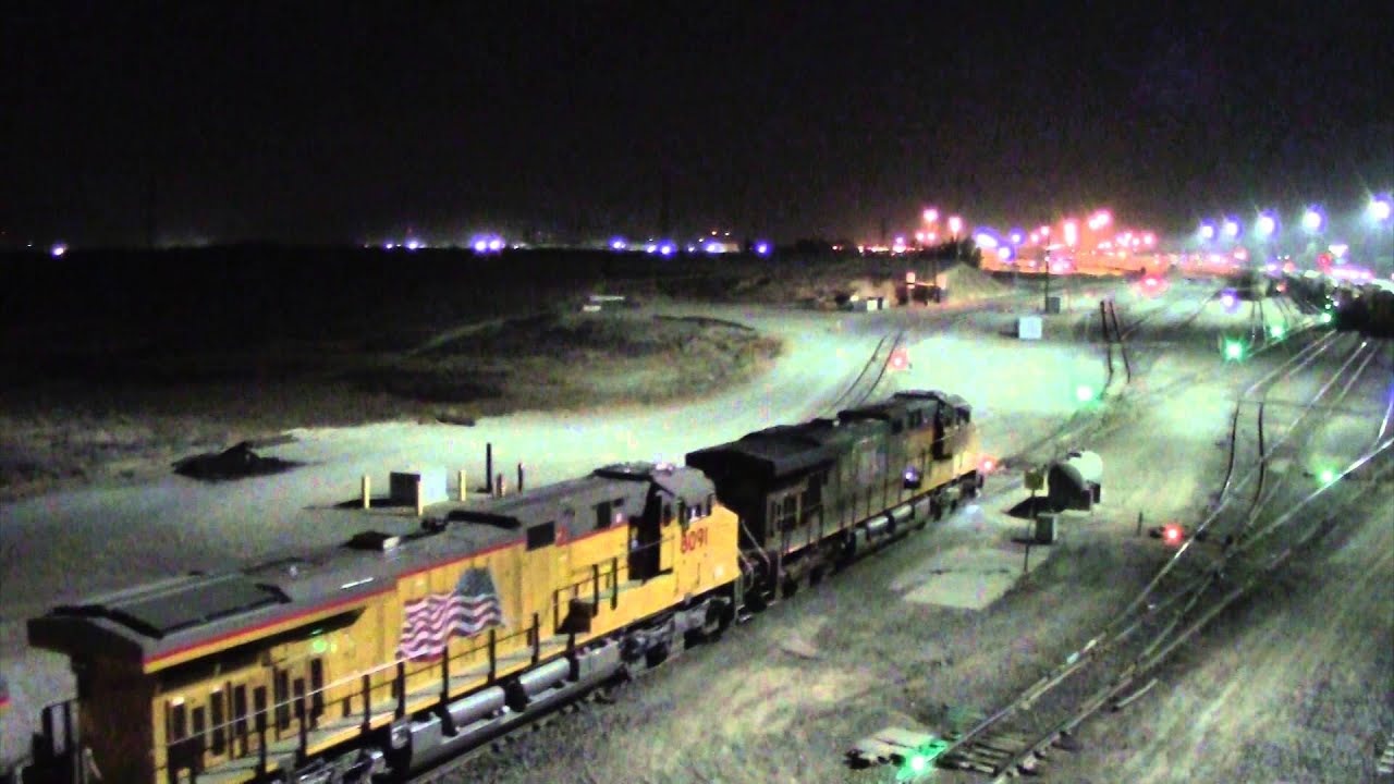 Union Pacific Night Action at West Colton - YouTube