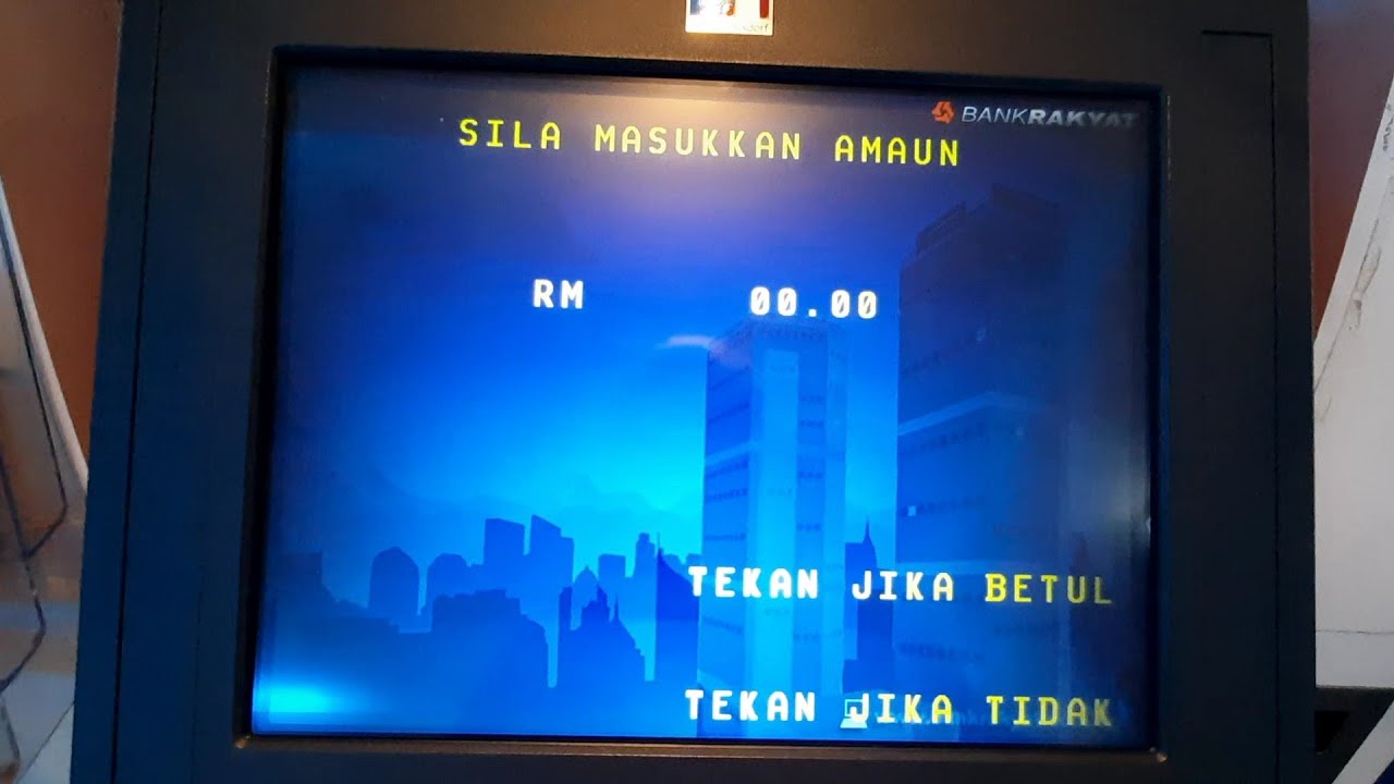 cara ambil duit di atm bank rakyat ? - YouTube