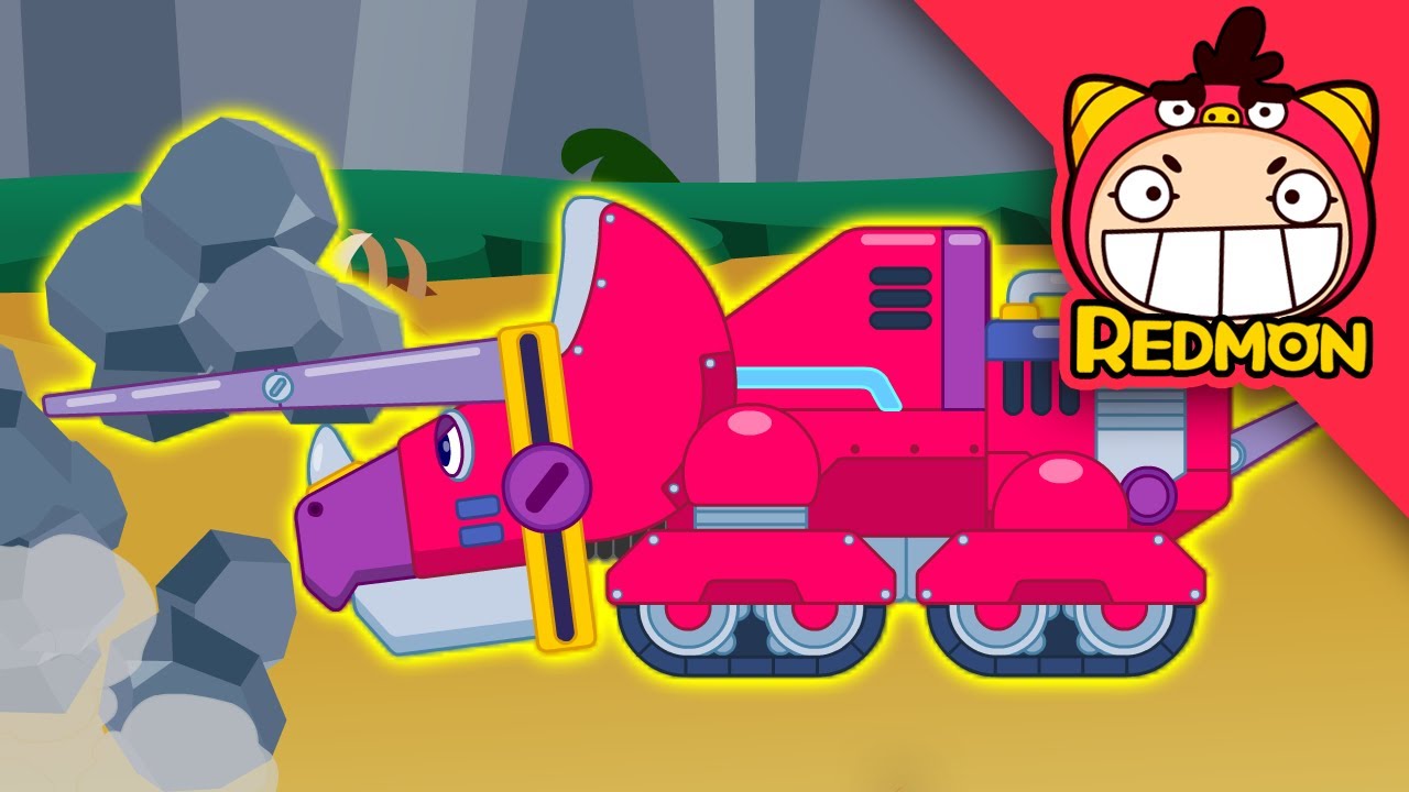 Make a Stackersaurus | Dino Vehicle Assembly | 4K cartoon | REDMON ...