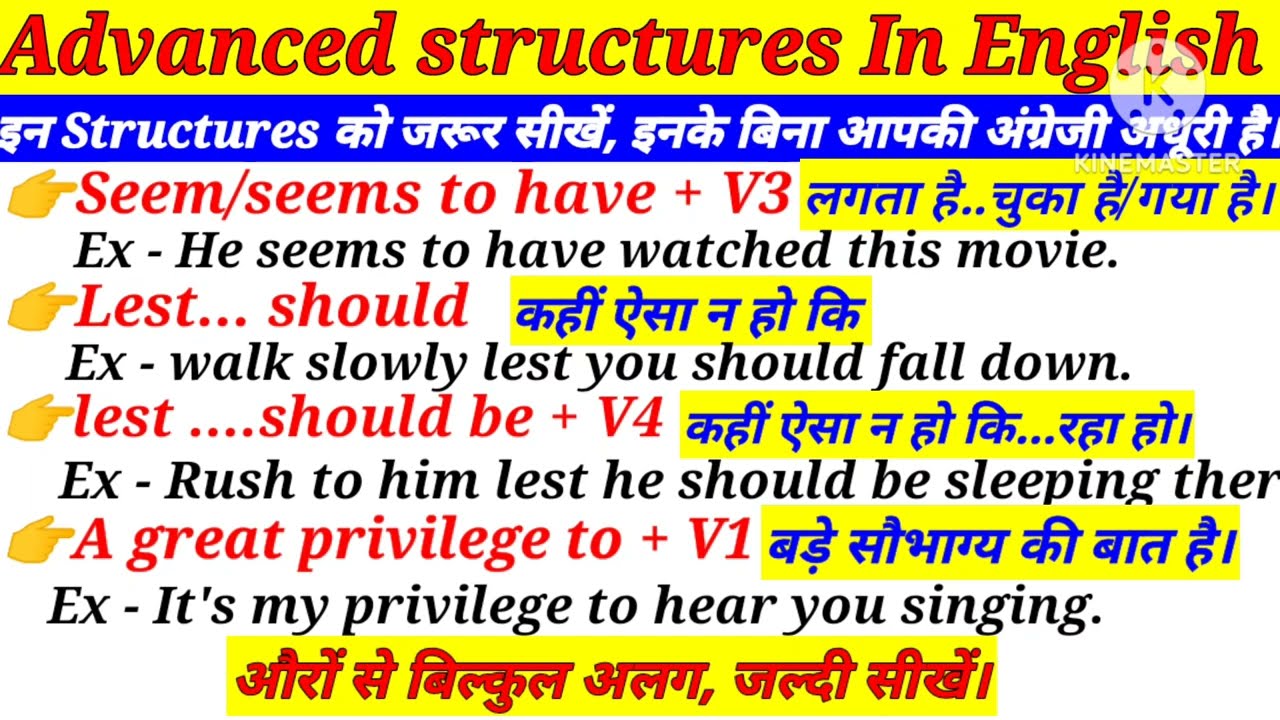 Advanced structures In English l English Structures l Advanced English ...