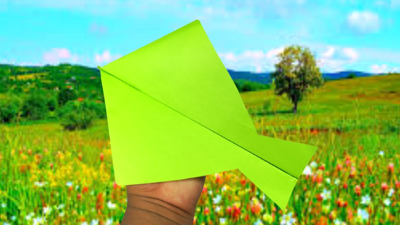 How To Fold A Kite Paper Plane That's Fly Far. - YouTube
