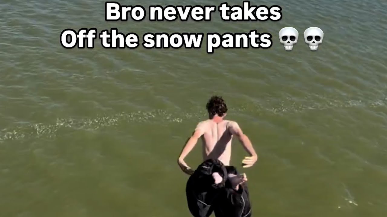 CLIFF JUMPING IN SNOW PANTS - YouTube
