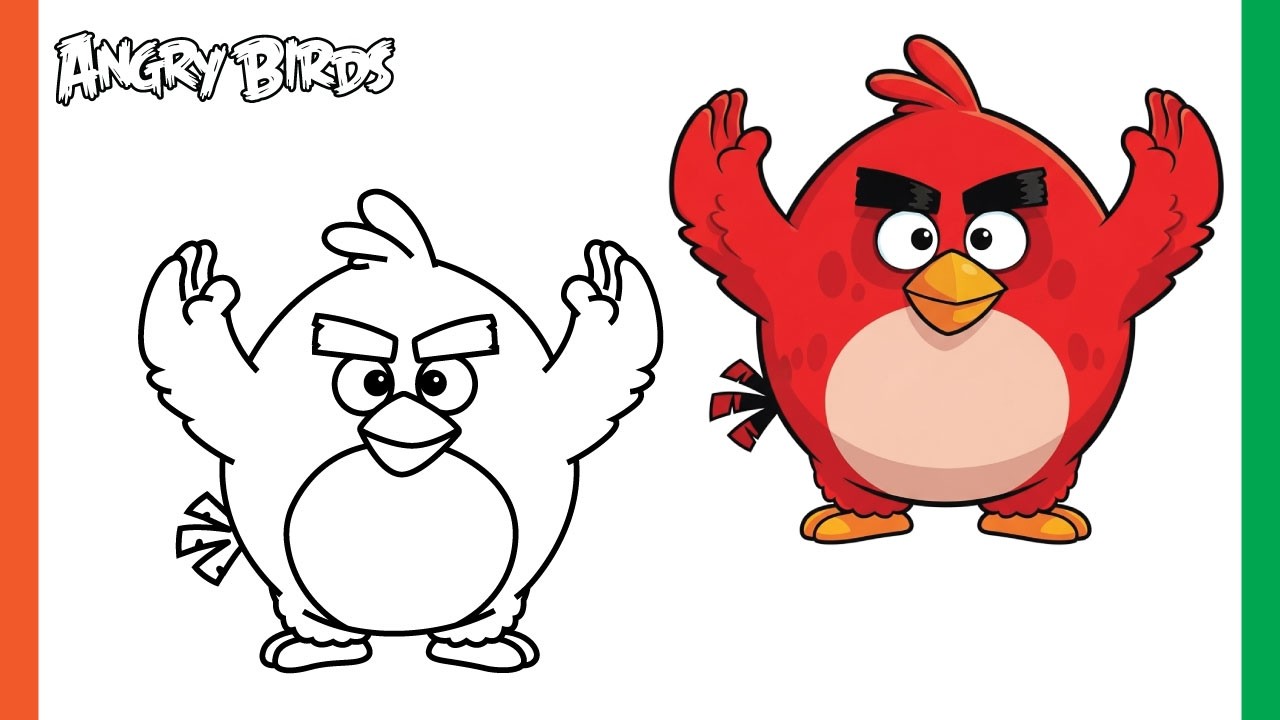 Angry Birds Red Drawing Tutorial | Step by Step - YouTube
