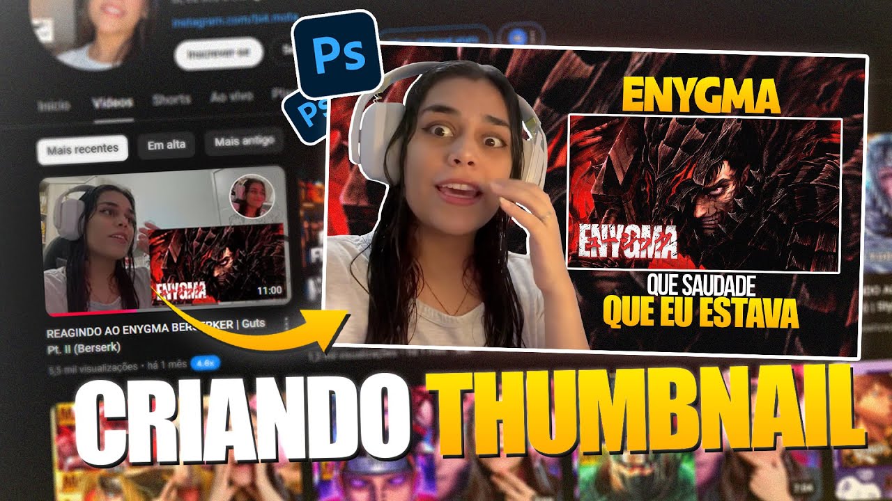 Como fazer essa THUMBNAIL pra um canal de React | Photoshop - YouTube