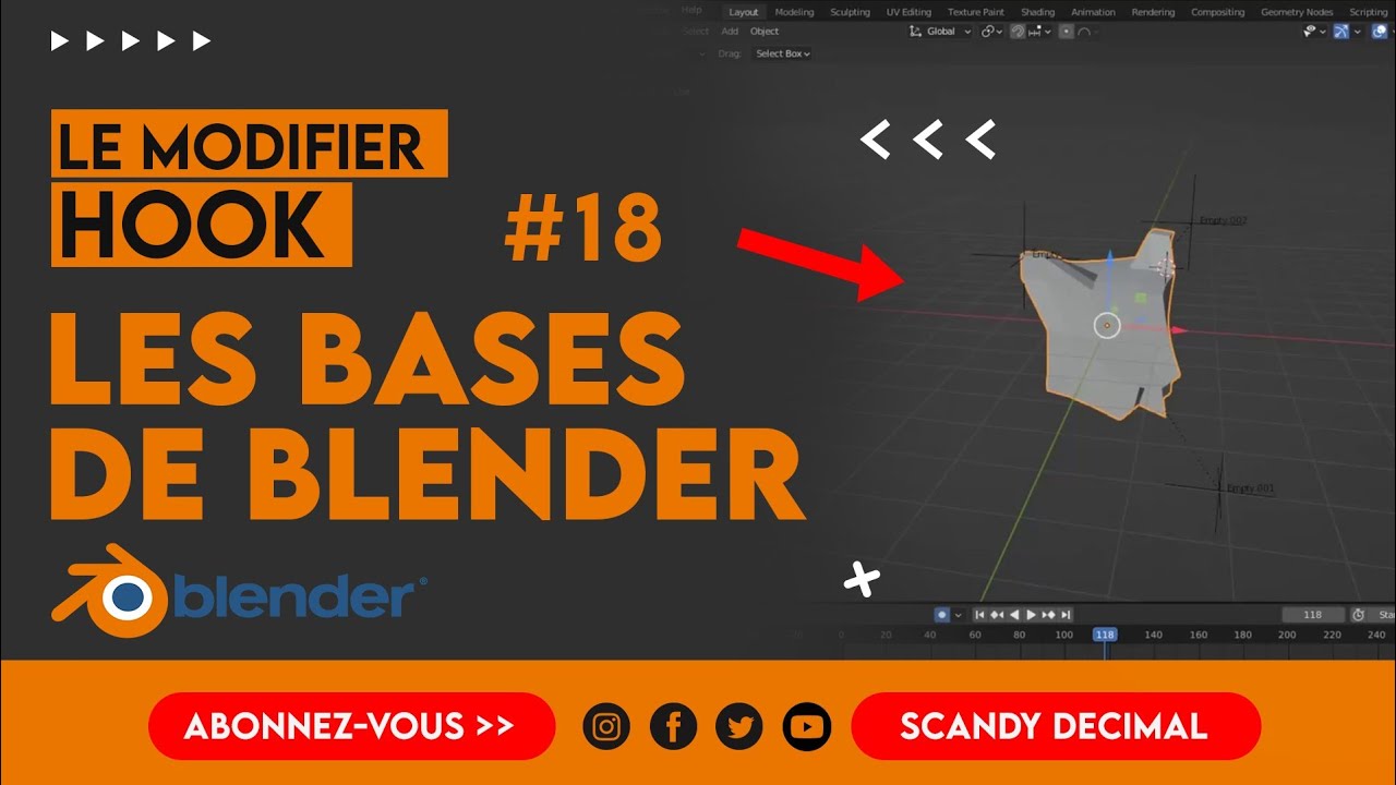 Modifier Hook - Comment ça marche les bases Blender - YouTube