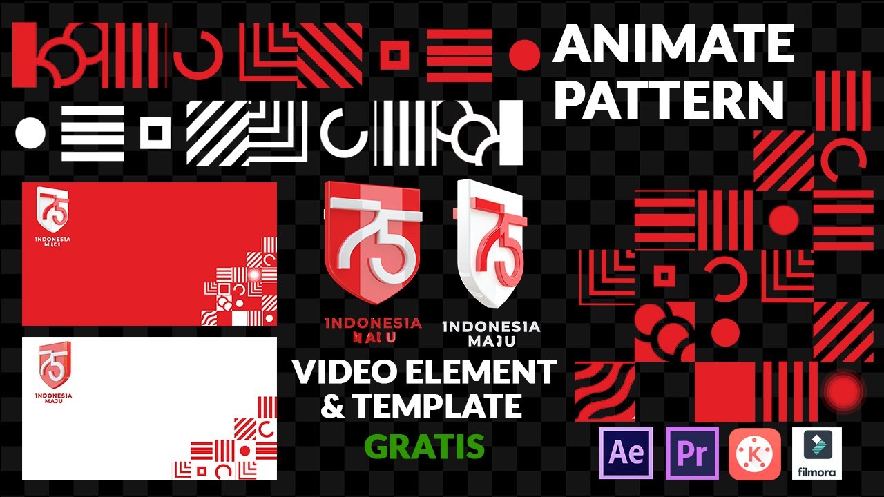 Pattern Bergerak HUT RI Ke 75 & Template Video Banner + Animasi Logo 75 ...