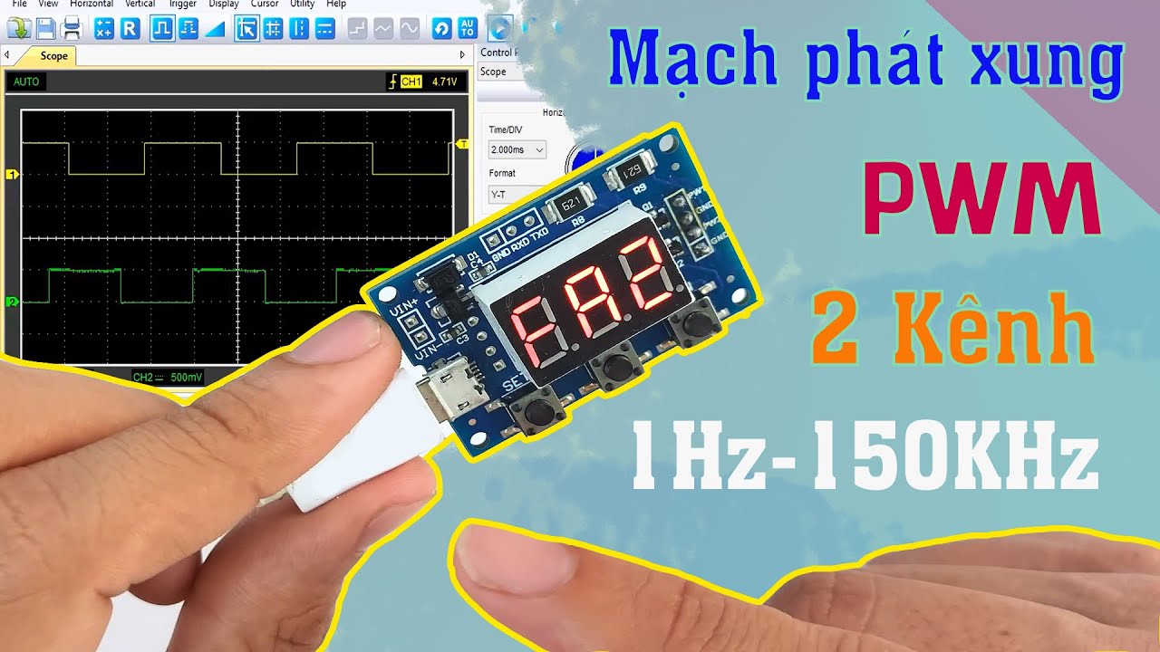 Mạch Phát Xung PWM 2 Kênh Hiển Thị LED 7 Đoạn (2-Channel PWM Generator ...