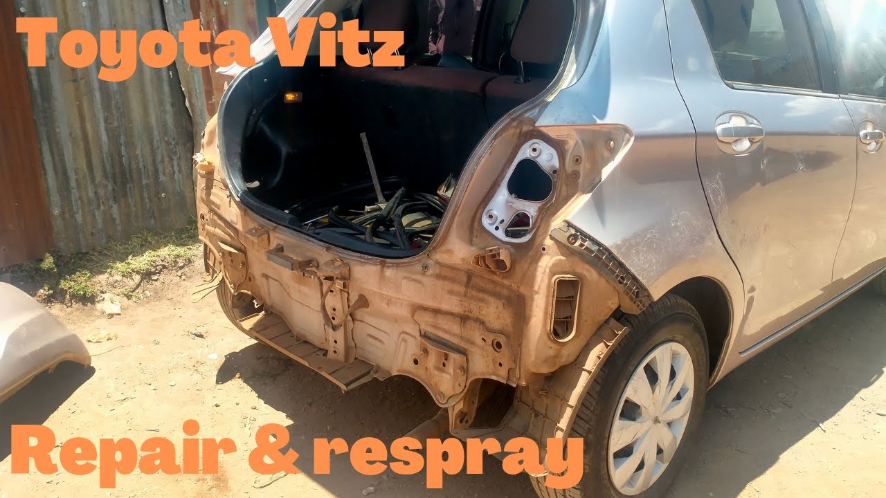 Toyota Vitz full bodywork and respray. - YouTube