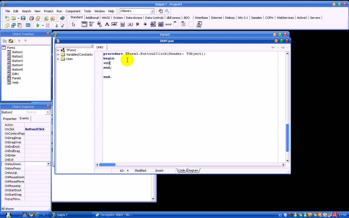 Criar navegador de internet pelo delphi 7 - YouTube