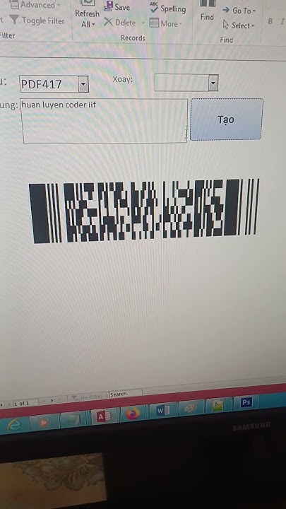 Tạo mã vạch Qr code và PDF417 trên MS Access - YouTube