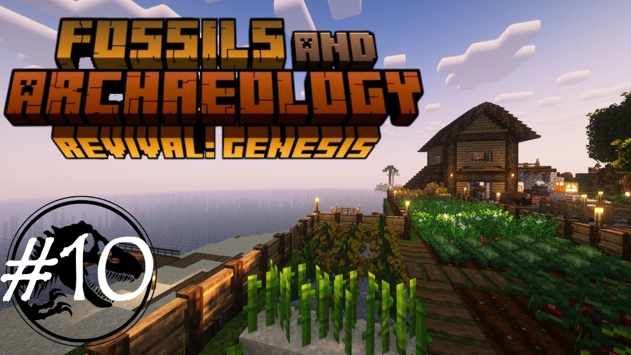 our first enclosure | minecraft fossils and archaeology part 10 - YouTube