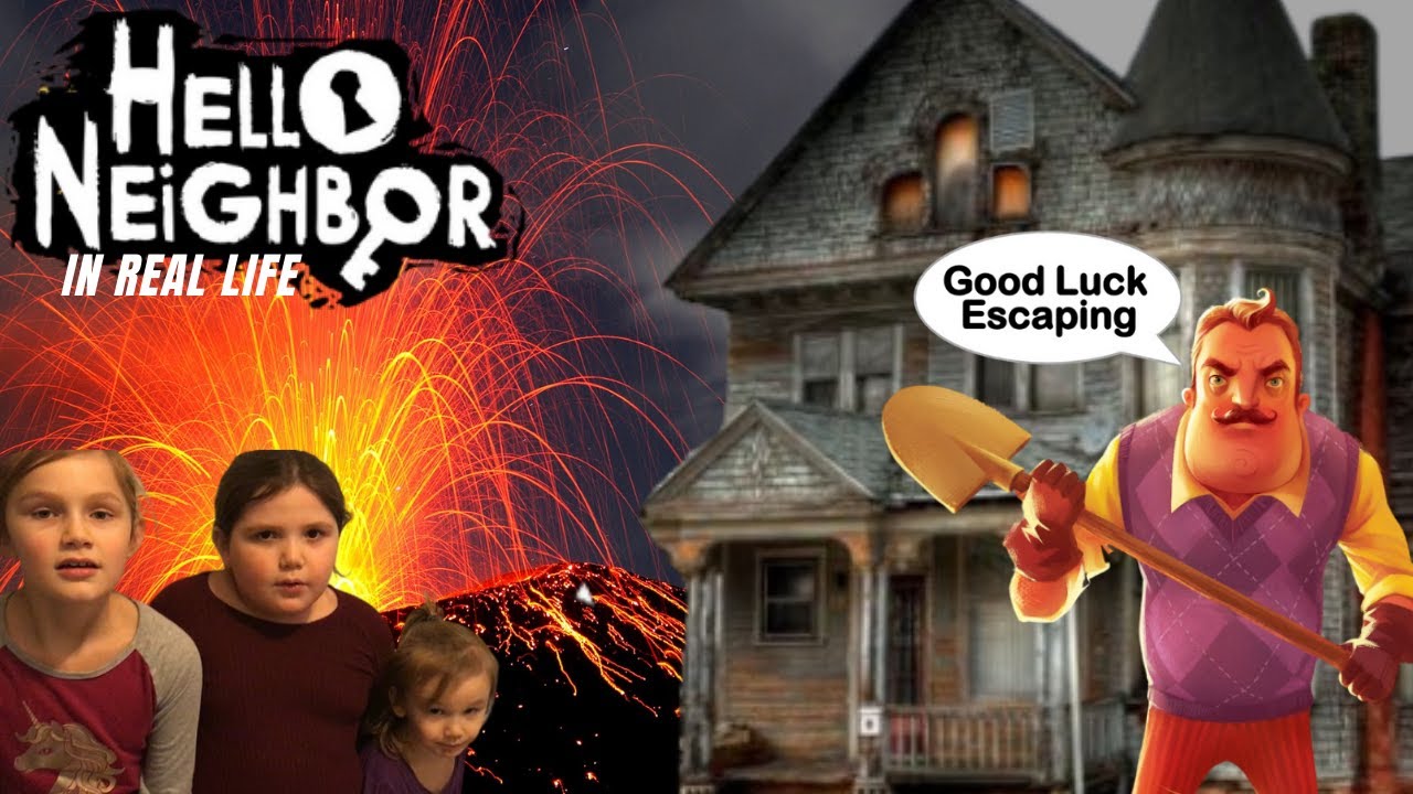 Hello Neighbor In Real Life! | FLOOR IS LAVA While Escaping The House ...