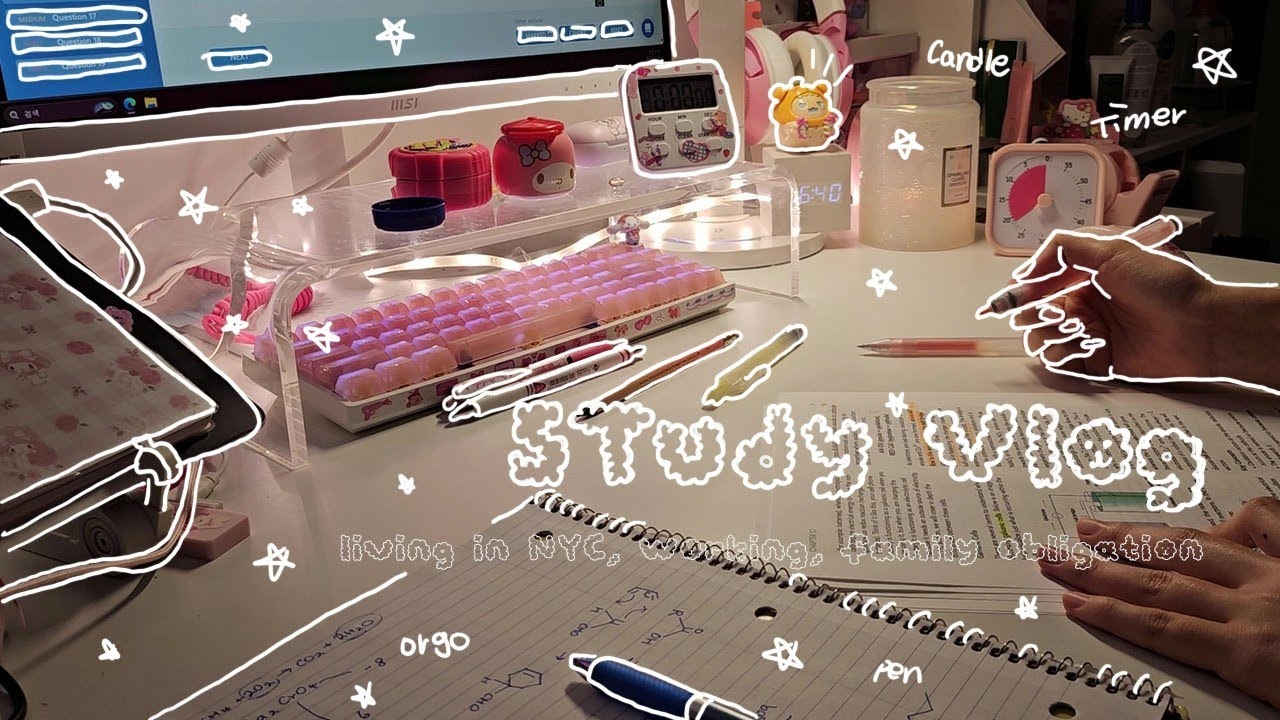 Study Vlog Working and studying | sharing my keyboard hobby💗 | spending ...