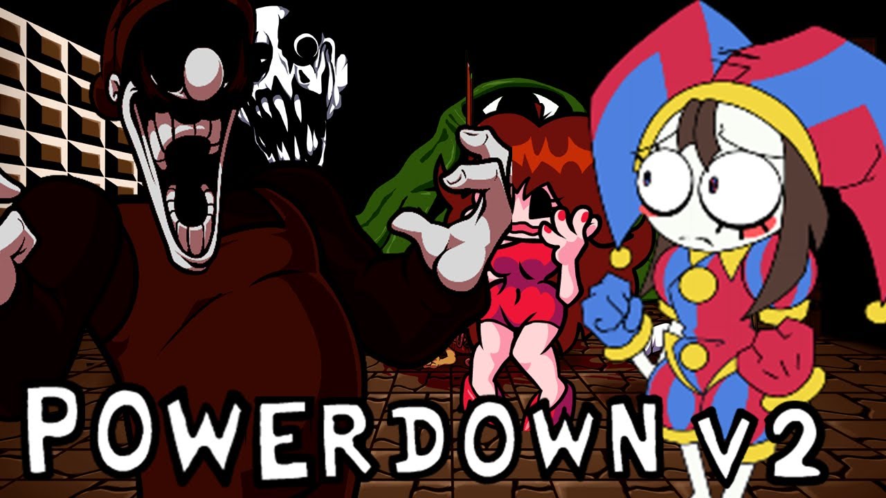 FNF Powerdown V2 but Mx and Pomni sings it (Cover) [Mario Madness V2 ...