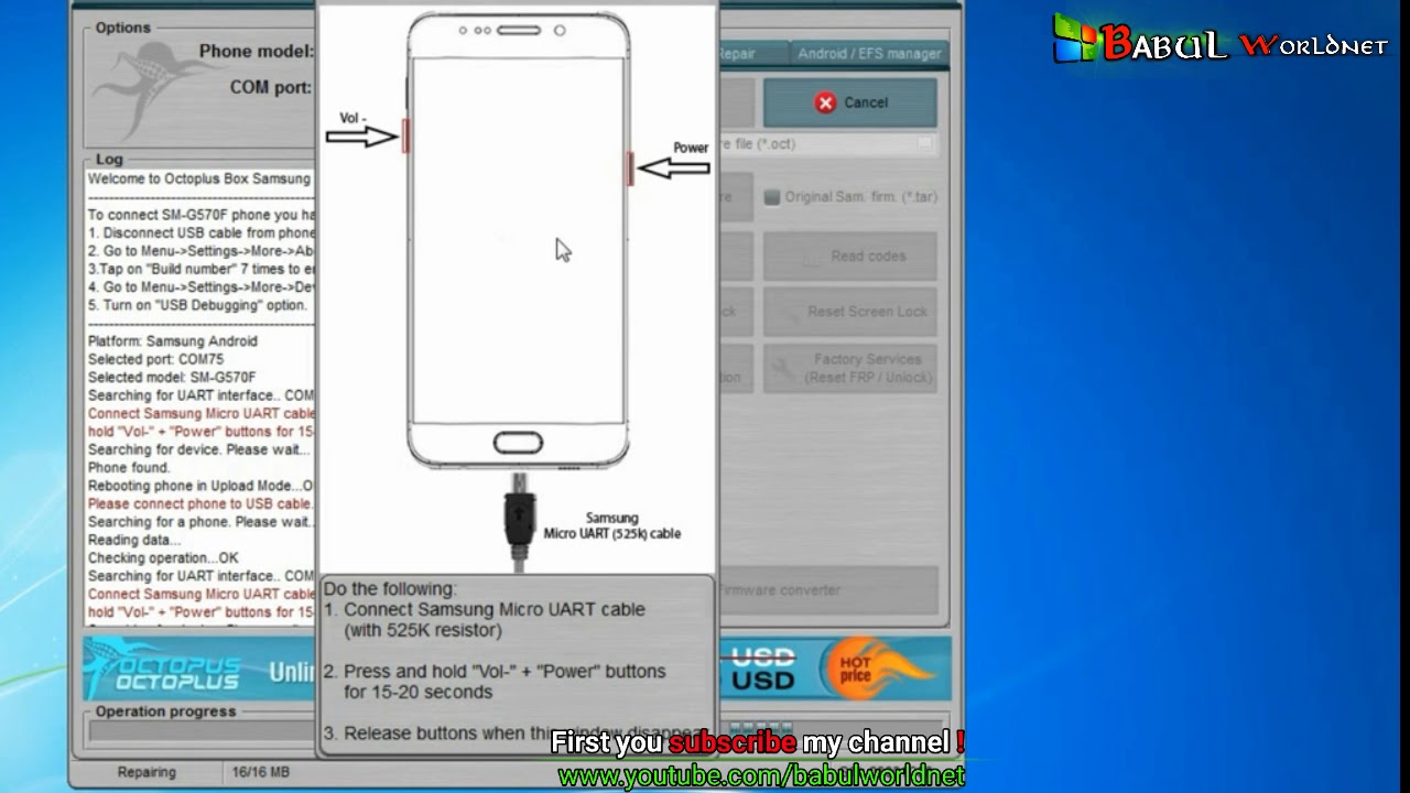 SM-G570F Reset FRP successfully done | via UART cable by Octoplus Box ...
