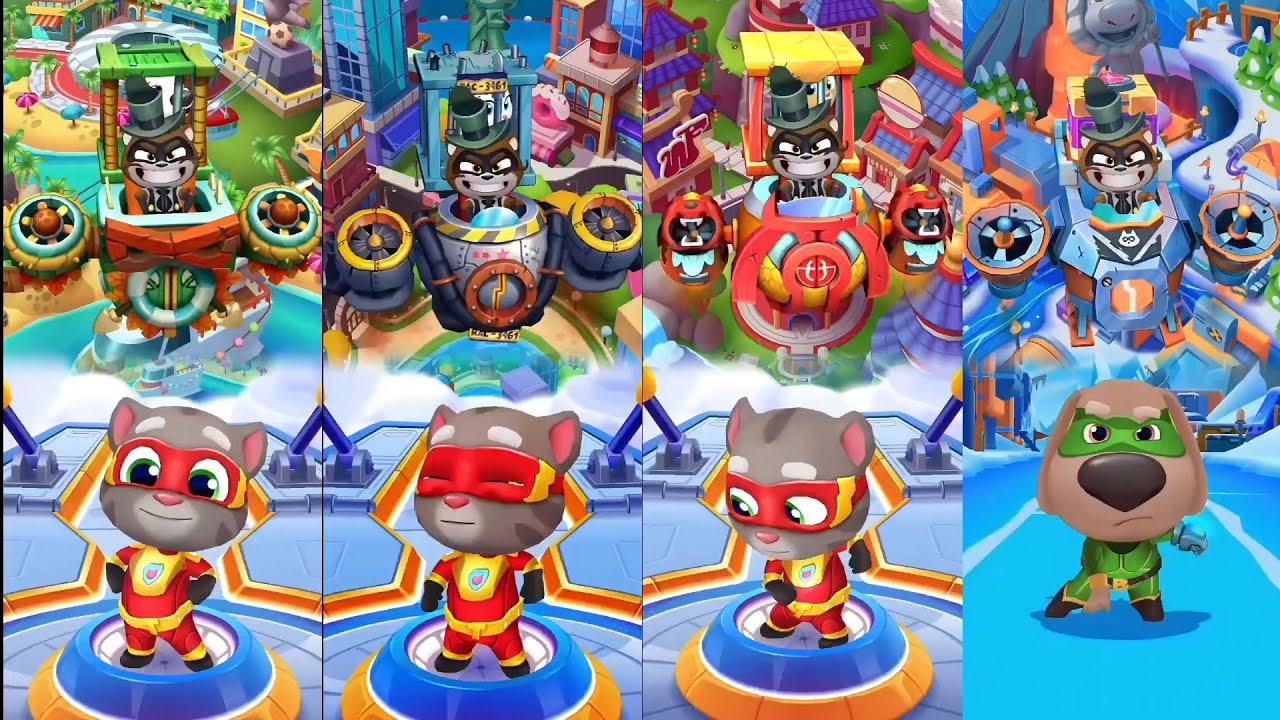 Talking Tom Hero Dash - Tom Saved 3 Friends Vs Legendary Raccoon BOSS ...