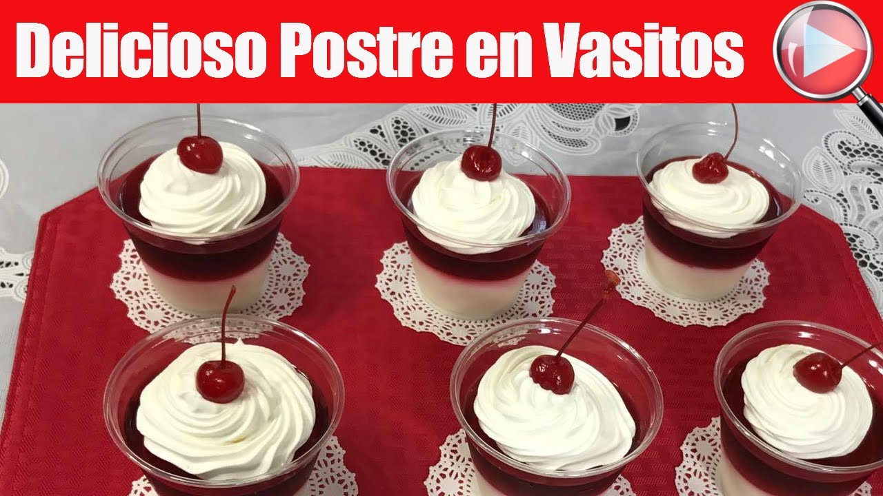 Flan Sabor a Coco con Gelatina de Cereza en Vasitos - Recetas en ...