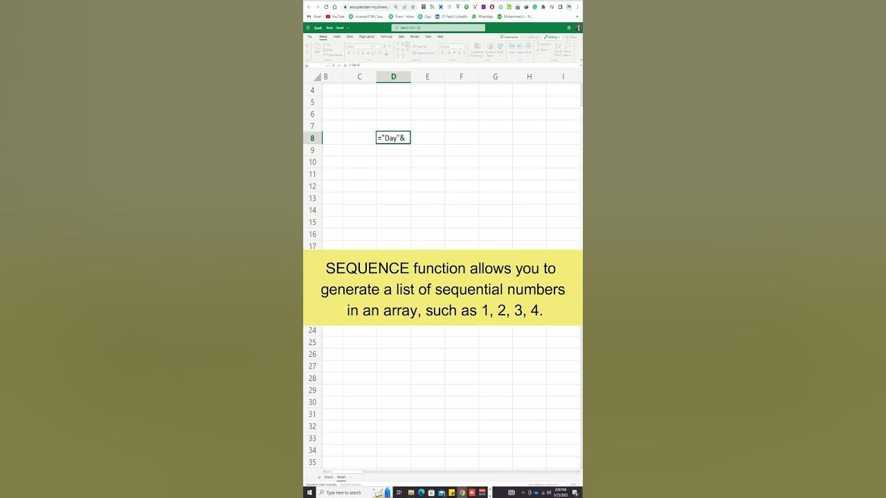 Sequence Function | Excel sequence function | Learn Excel | Paperknowledge @PaperKnowledge - YouTube