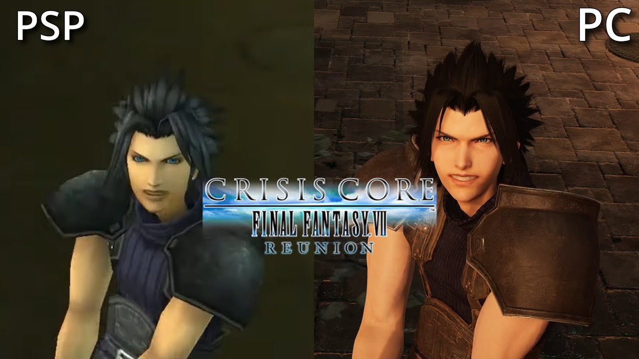 PSP VS PC 크라이시스 코어 파이널 판타지 7 리유니온 그래픽 비교 영상 - YouTube