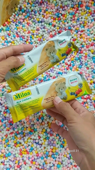 mencari dan menemukan jajanan milna rice crakers banana berries di dalam kardus #huntingjajan ...