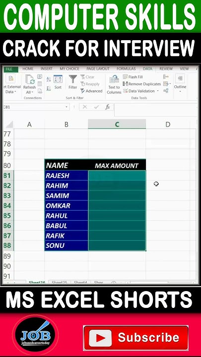 #shorts | Excel Trick | Youtube Shorts | #Excel Shorts | #Shortsvideo - YouTube