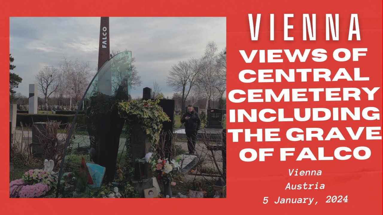Views of Vienna Central Cemetery including the grave of musician Falco ...