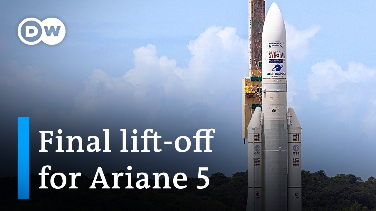 Europe's Ariane 5 rocket lifts off for its final flight | DW News - YouTube