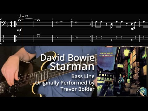 David Bowie - Starman (Bass Line w/ Tabs and Standard Notation) - YouTube