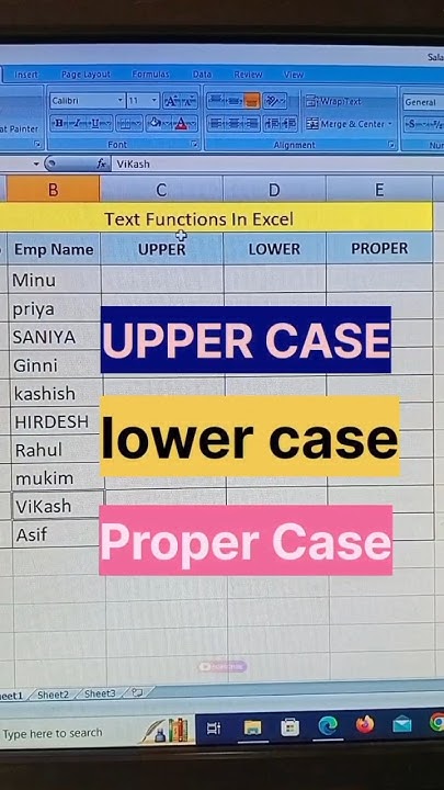 Use of Upper, lower and proper cases in ms Excel 🌹🌹#exceltips 💞💫#exceltricks🥰🥰 #excelshorts 💖💖 ...