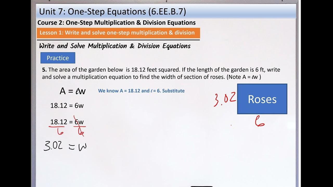 Common Core Math - 6 EE B7 -WRITE AND SOLVE ONE STEP DIVISION AND ...