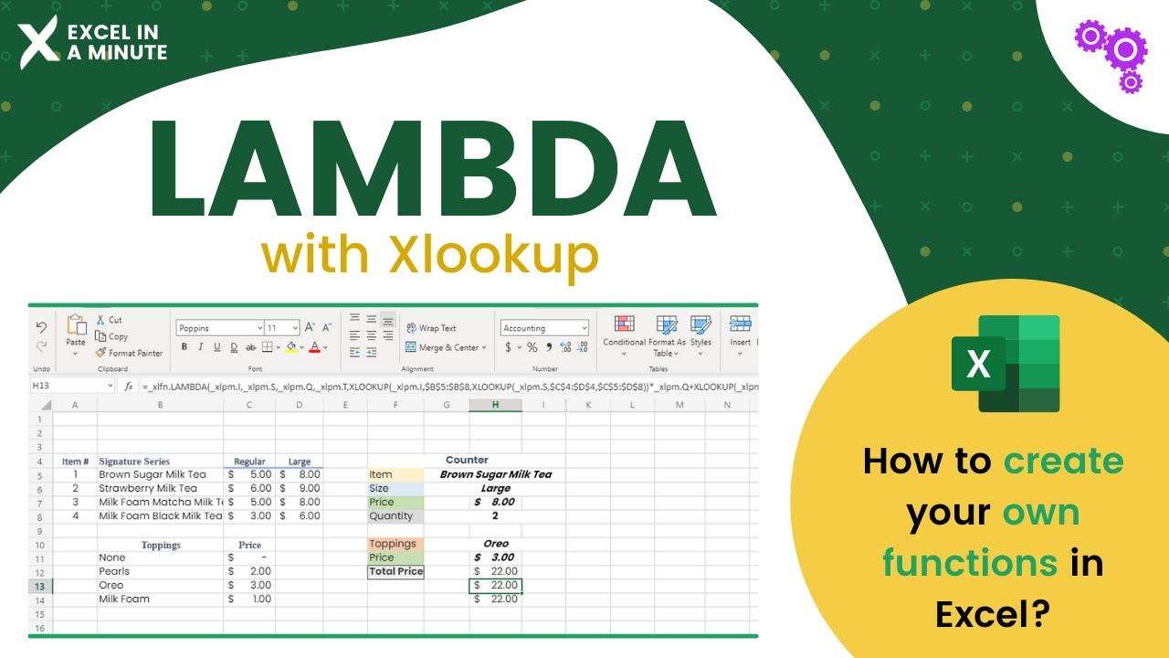 HOW TO USE LAMBDA WITH XLOOKUP BY EXCEL IN A MINUTE - YouTube