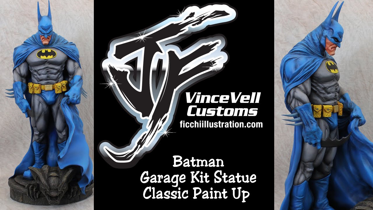 Batman Garage Kit Statue Classic Paint Up - YouTube